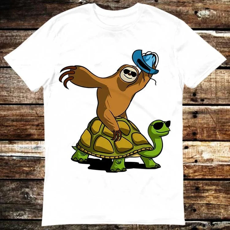 Sloth Cowboy Riding Turtle T Shirt